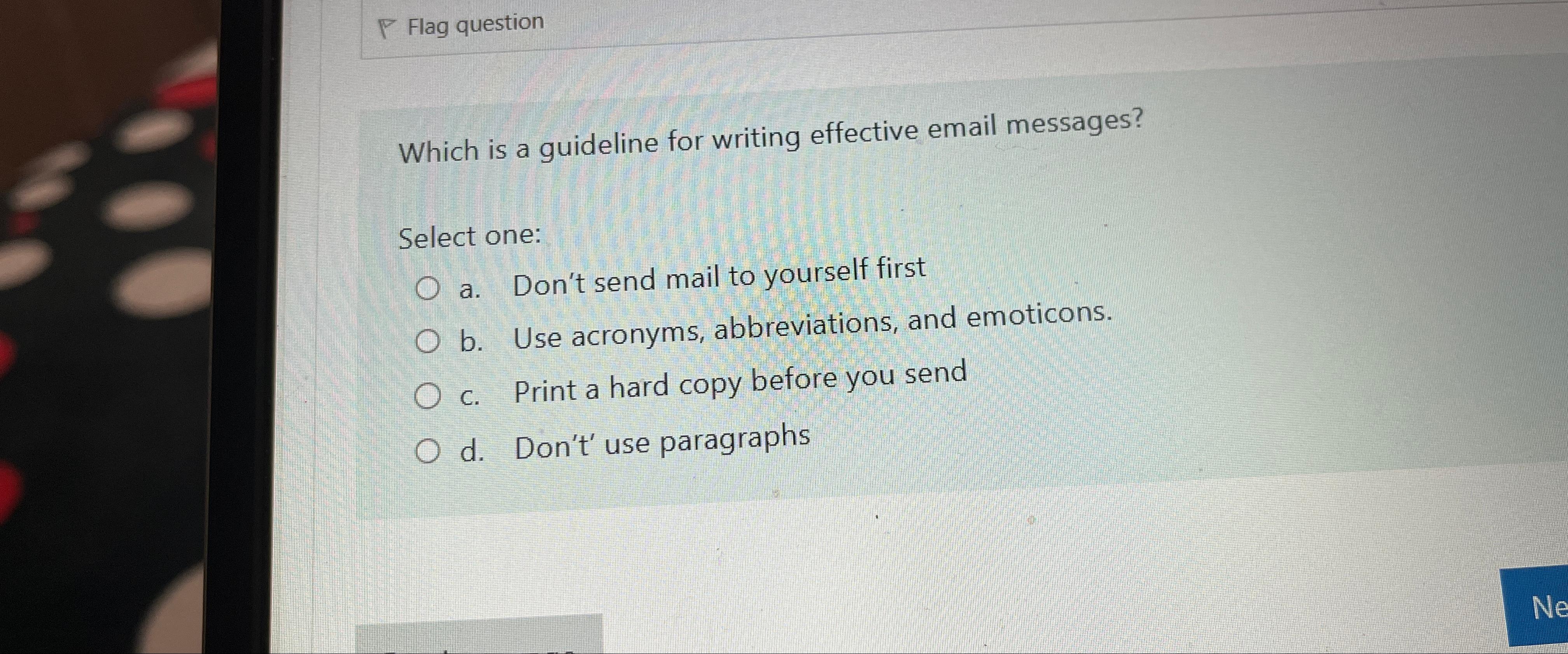 Solved Flag questionWhich is a guideline for writing | Chegg.com
