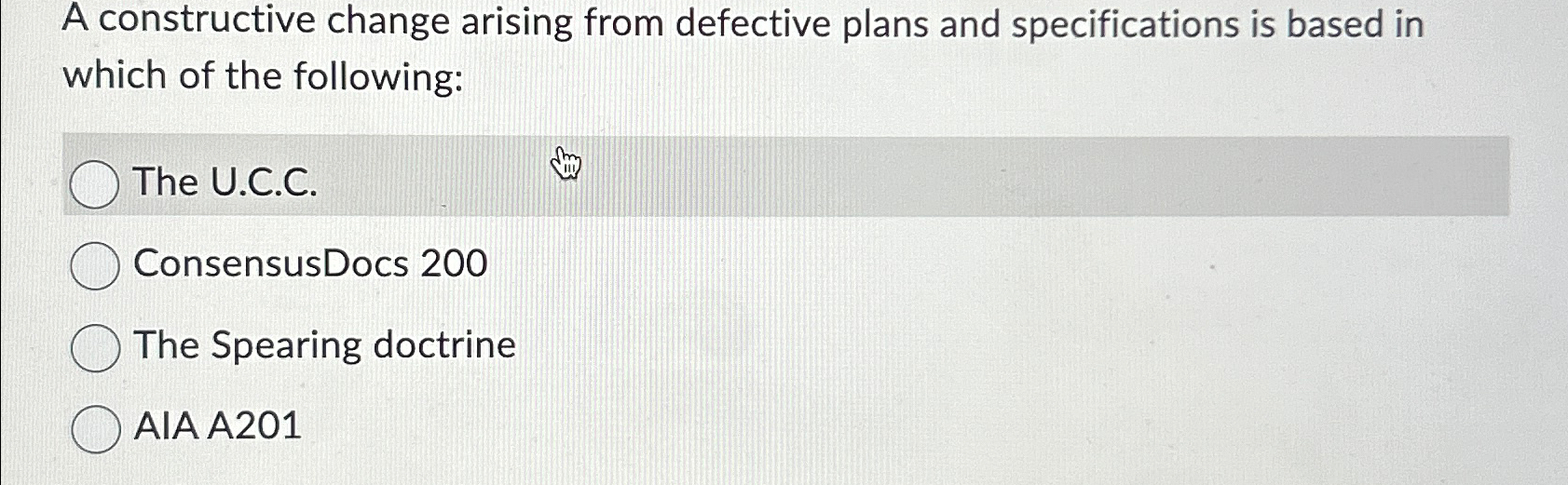 Solved A constructive change arising from defective plans | Chegg.com