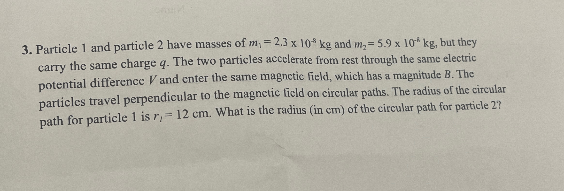 Solved Particle 1 ﻿and particle 2 ﻿have masses of | Chegg.com