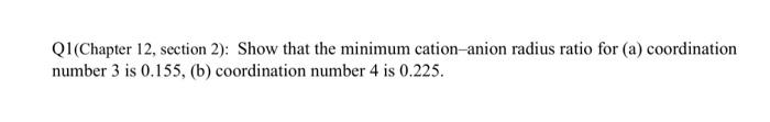 Solved Q1 Chapter 12 Section 2 Show That The Minimum