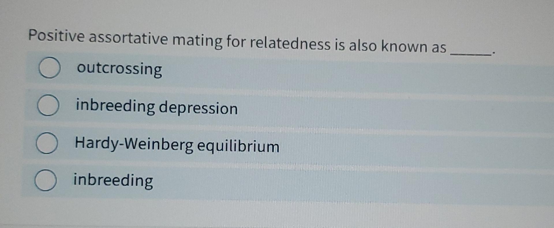 Solved Positive assortative mating for relatedness is also | Chegg.com
