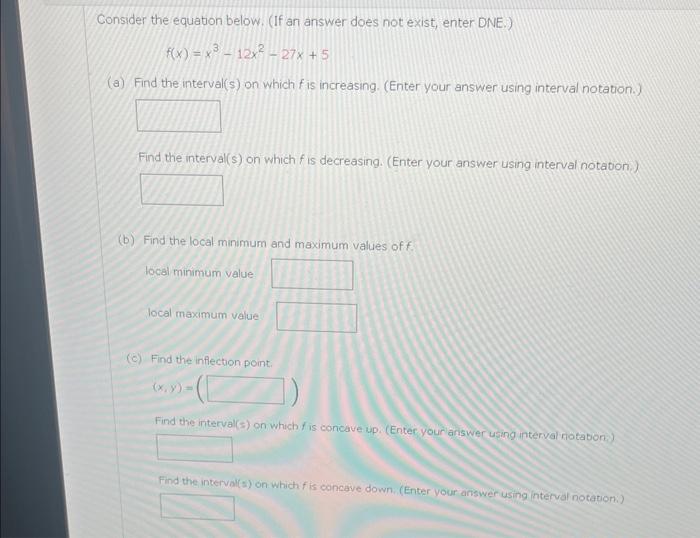 Solved Consider the equation below. (If an answer does not | Chegg.com