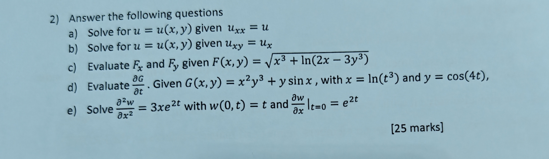 Solved Answer the following questionsa) ﻿Solve for u=u(x,y) | Chegg.com
