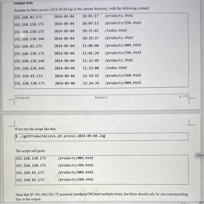 Solved Checkpoint 2.3: Shell Script to analvze web log | Chegg.com