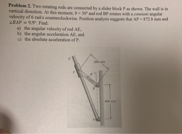 Solved Problem 2. Two rotating rods are connected by a | Chegg.com