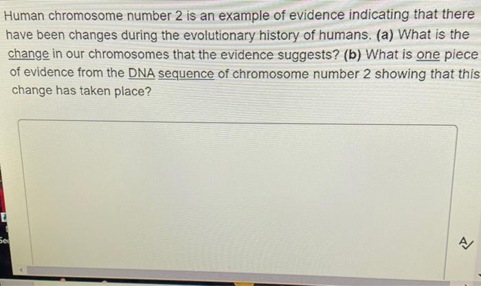 Solved Human chromosome number 2 is an example of evidence | Chegg.com