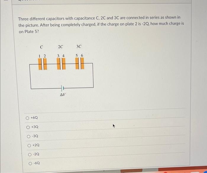 Solved Three different capacitors with capacitance C, 2C and | Chegg.com