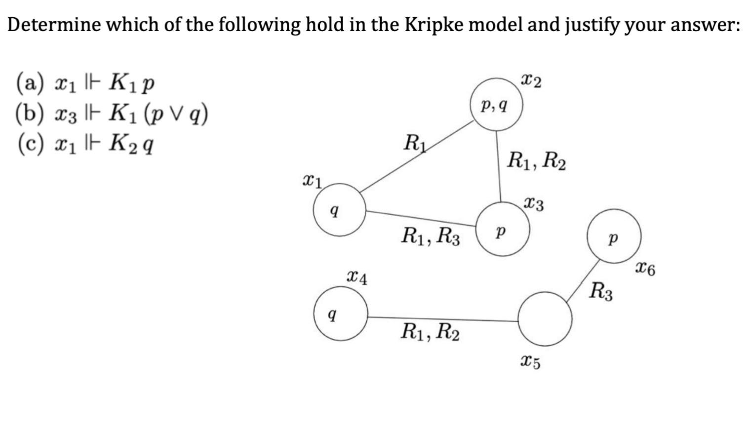 Solved Determine which of the following hold in the Kripke | Chegg.com