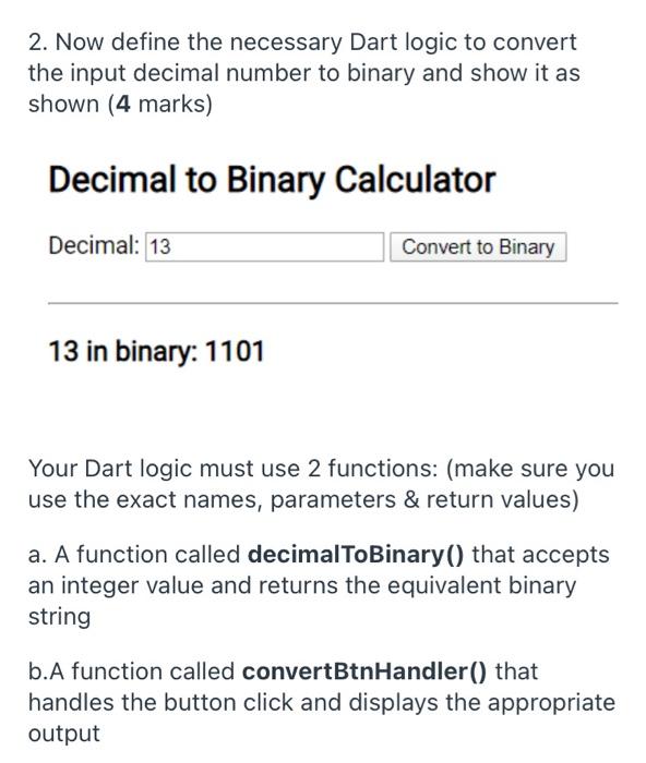Solved Part A: Decimal to Binary Converter (10 marks) Start | Chegg.com