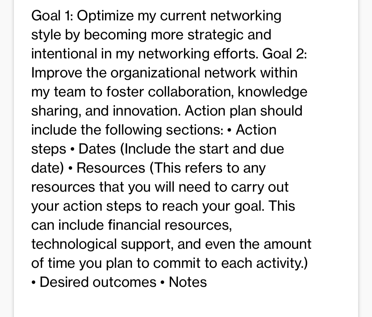 Solved Goal 1: Optimize my current networking style by | Chegg.com