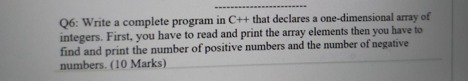 Solved Q6: Write a complete program in C++ that declares a | Chegg.com