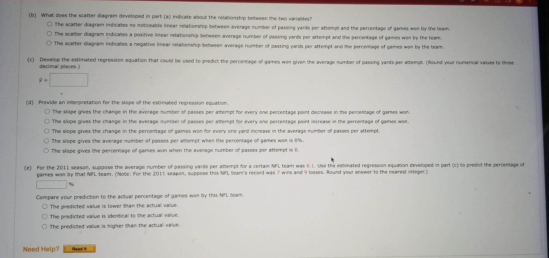 Solved DATAfile: NFLPassing the average number of passing | Chegg.com