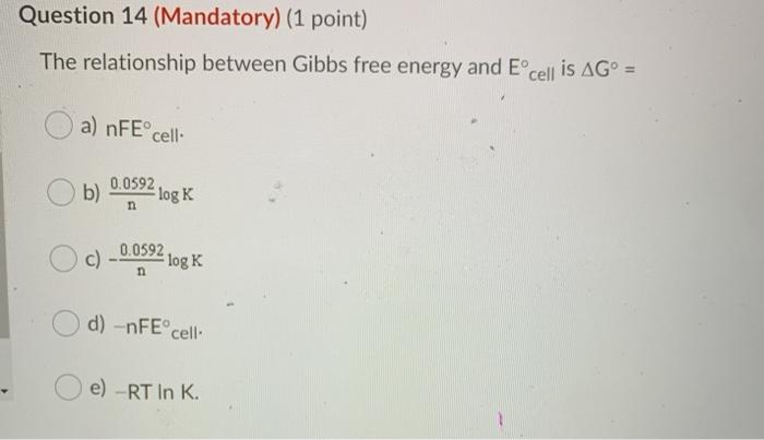 Solved Question 7 (Mandatory) (1 point) Based on the cell | Chegg.com