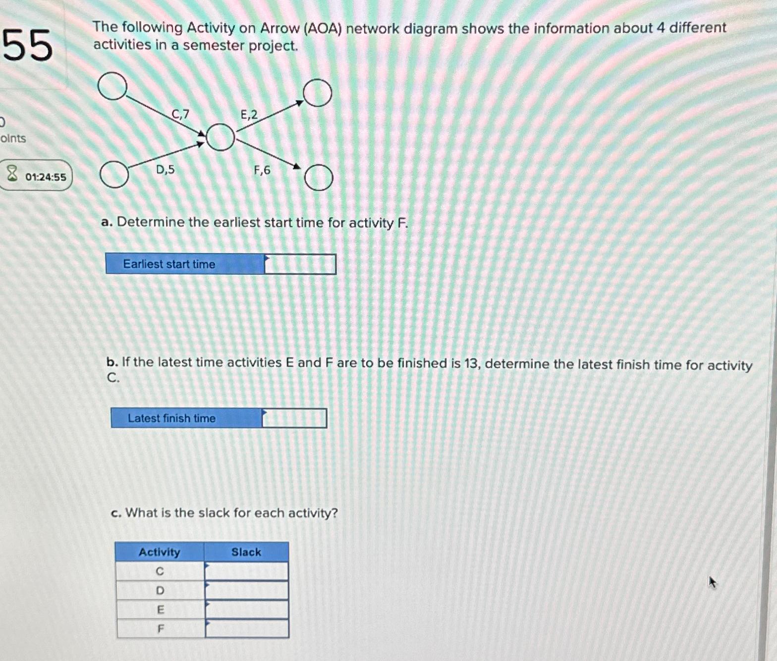 Solved The following Activity on Arrow (AOA) ﻿network | Chegg.com