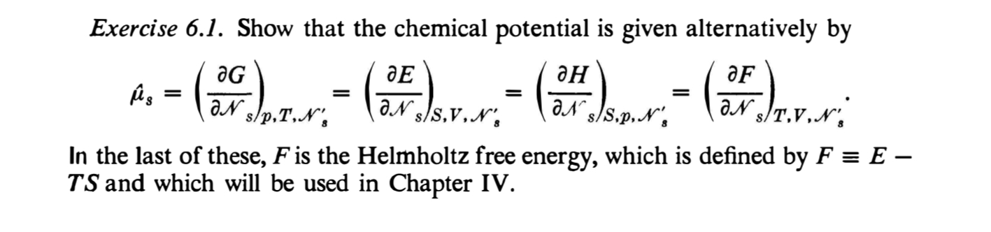 Solved Exercise 6.1. ﻿Show that the chemical potential is | Chegg.com