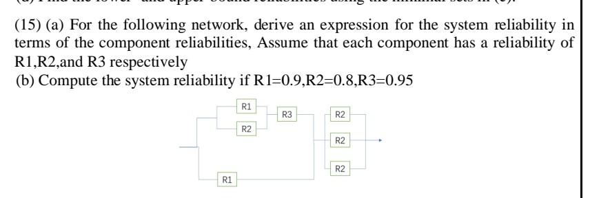 Solved (15) (a) For the following network, derive an | Chegg.com