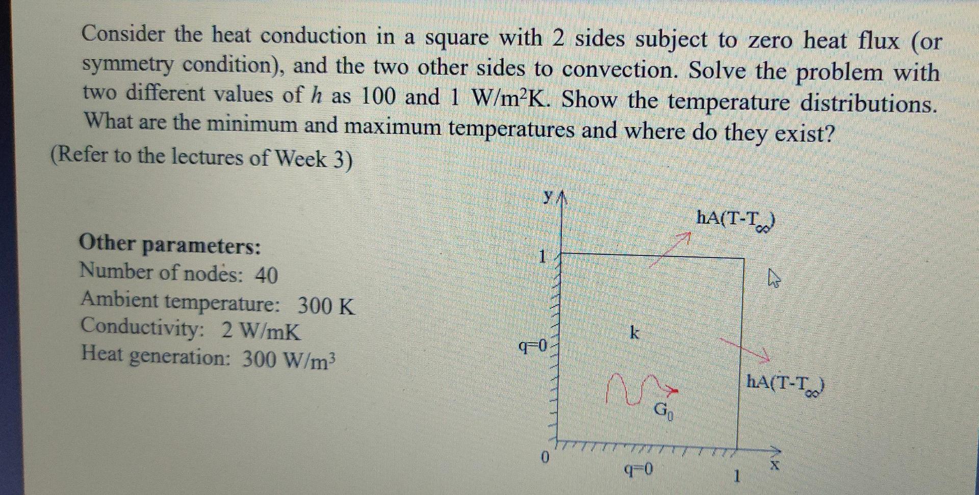 Solved Consider the heat conduction in a square with 2 sides | Chegg.com
