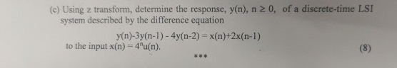 C ﻿using Z Transform Determine The Response 8488