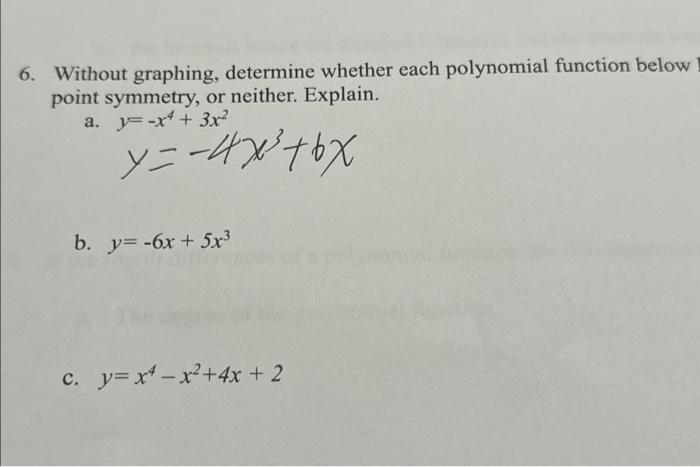 Solved 6. Without graphing, determine whether each | Chegg.com