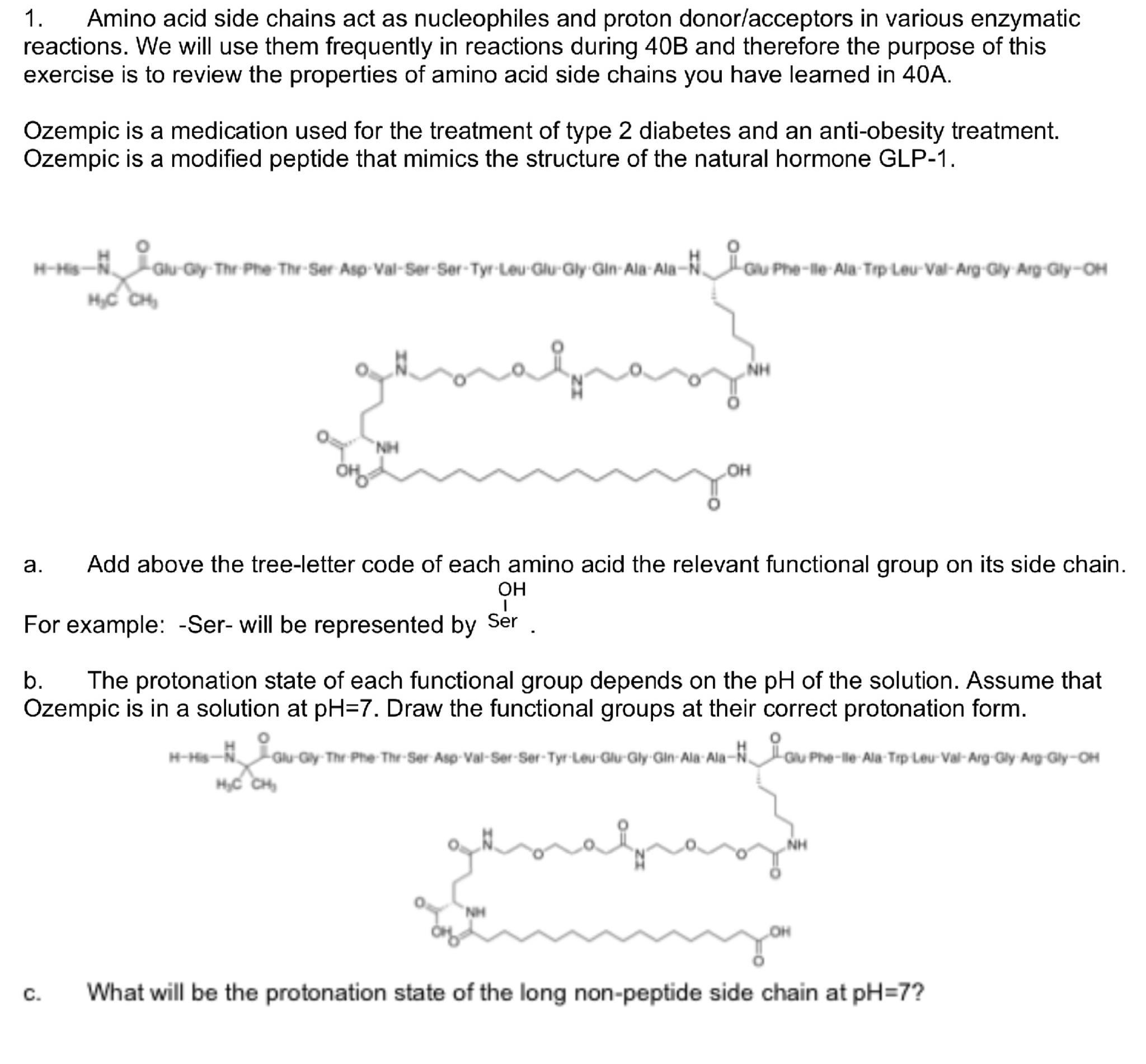 Solved Amino acid side chains act as nucleophiles and proton | Chegg.com