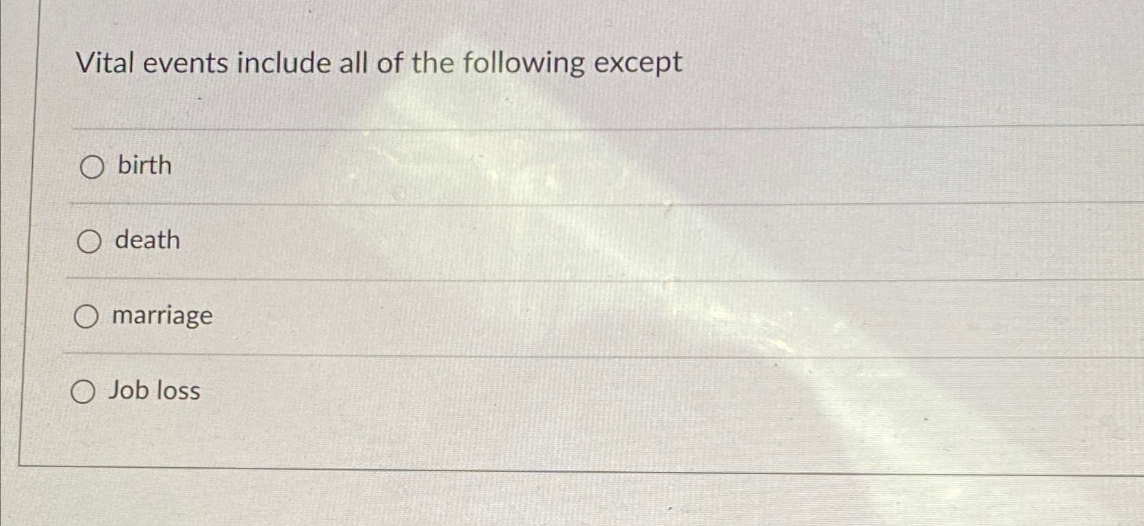 Solved Vital events include all of the following | Chegg.com
