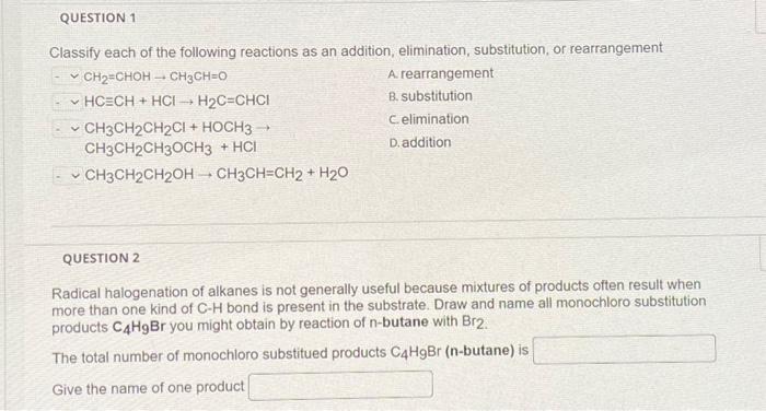 Solved Classify each of the following reactions as an | Chegg.com