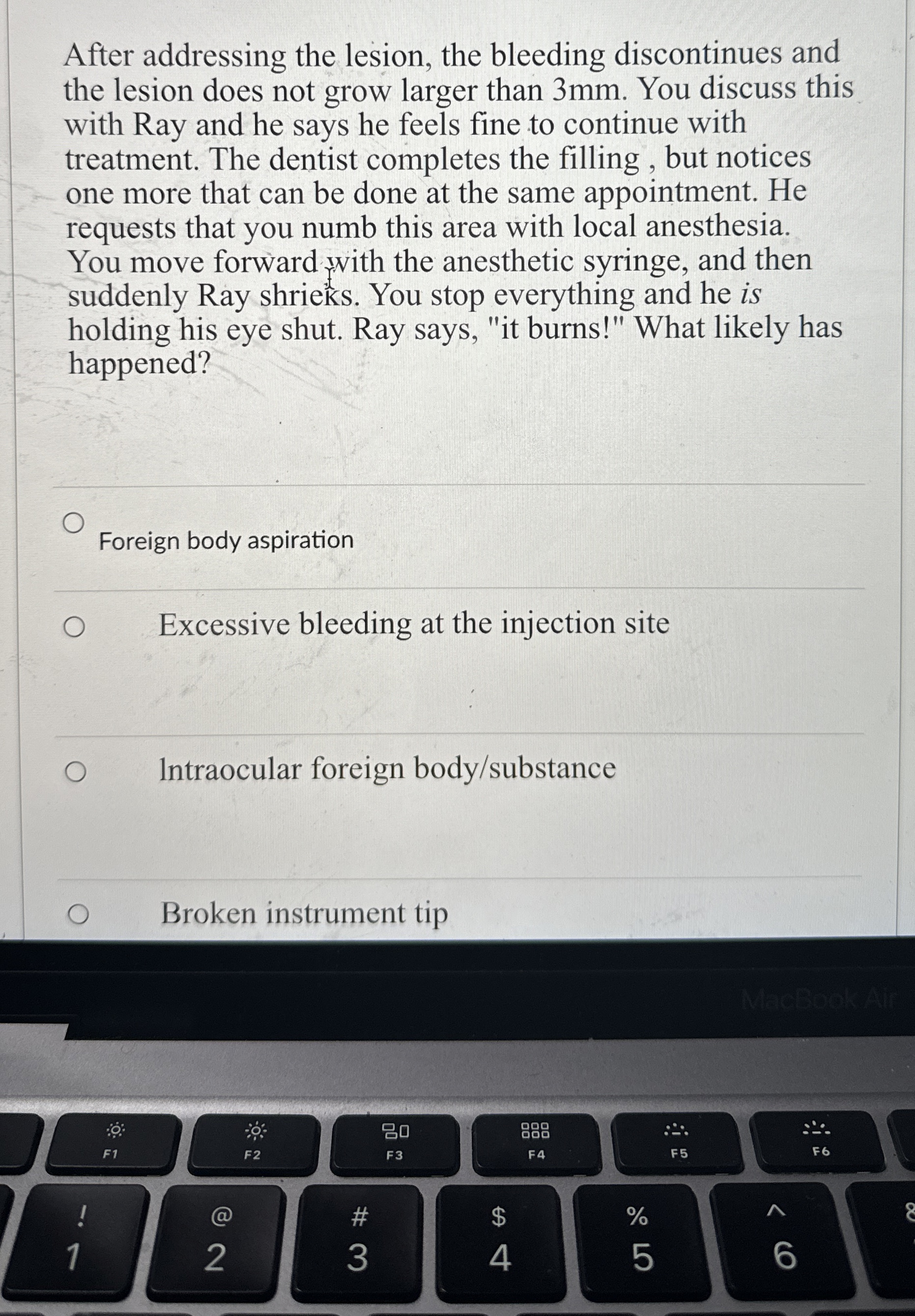 Solved After addressing the lesion, the bleeding | Chegg.com