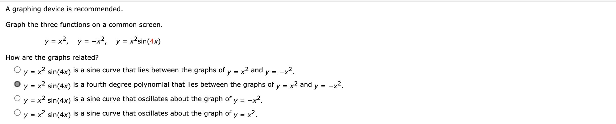 Solved A graphing device is recommended.Graph the three | Chegg.com