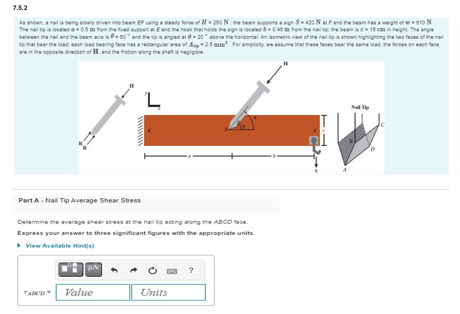 Solved Part B - ﻿Determine the Reaction Force at EDetermine | Chegg.com
