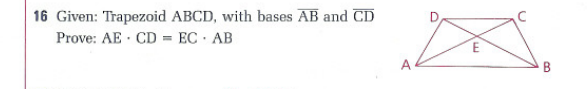 Solved 16 ﻿Given: Trapezoid ABCD , ﻿with bases ?bar (AB) | Chegg.com