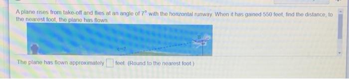 Solved A plane rises from take-off and flies at an angle of | Chegg.com