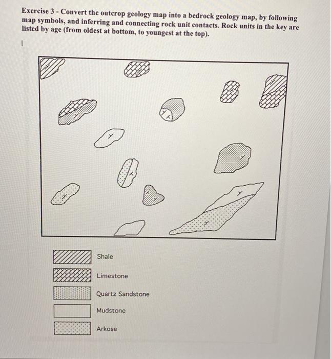 Solved Exercise 3 - Convert the outcrop geology map into a | Chegg.com