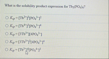 Solved What is the solubility product expression for | Chegg.com