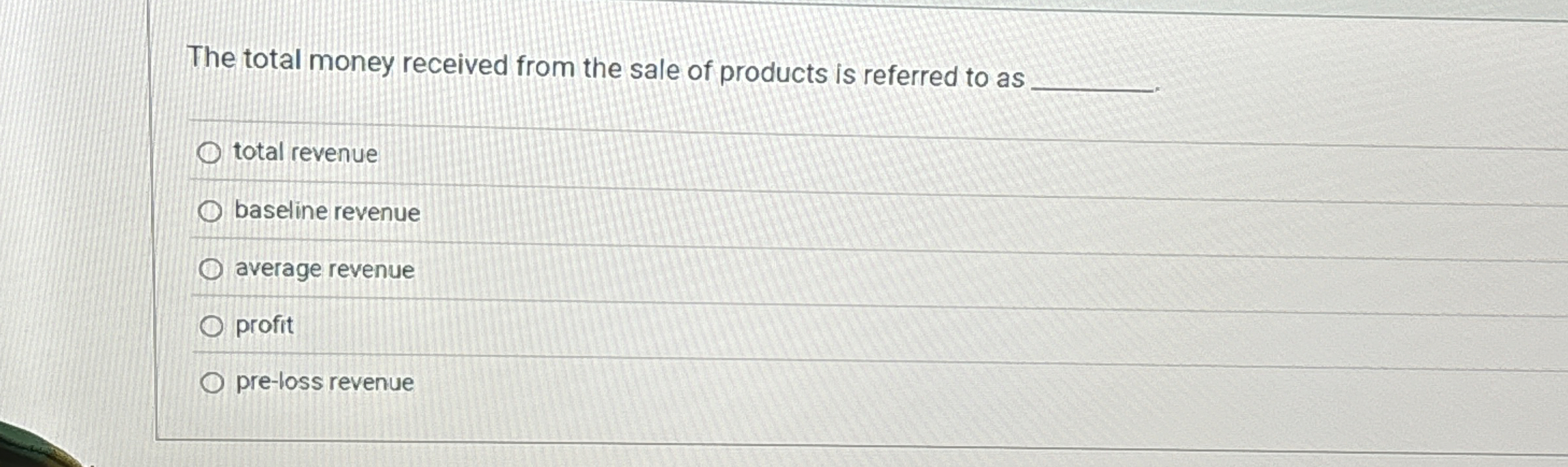 Solved The total money received from the sale of products is | Chegg.com