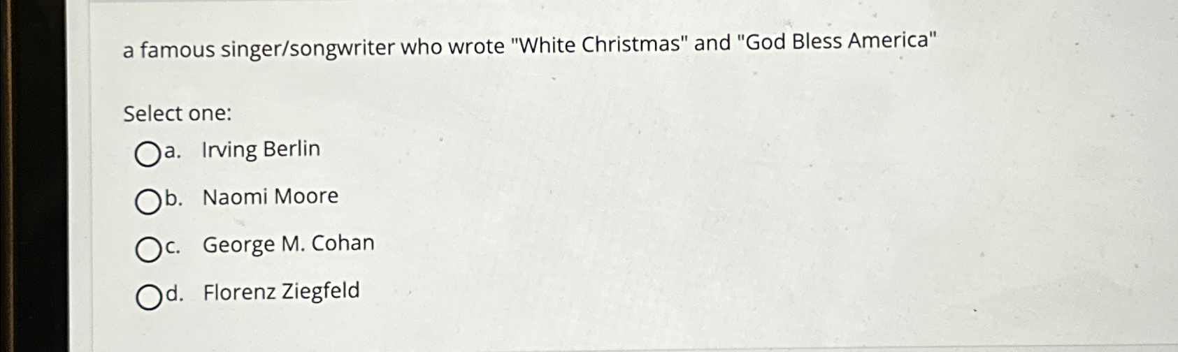 Solved a famous singer/songwriter who wrote "White | Chegg.com