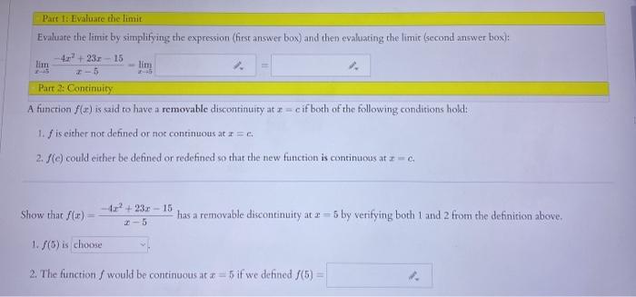 Solved Part 1 Evaluare The Limit Evaluate The Limit By