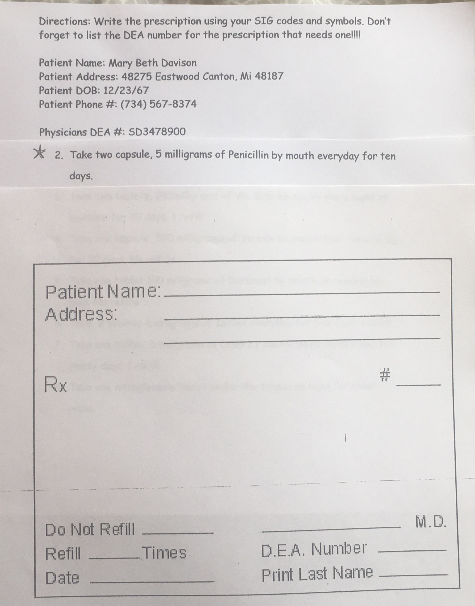Solved Directions: Write the prescription using your SIG | Chegg.com