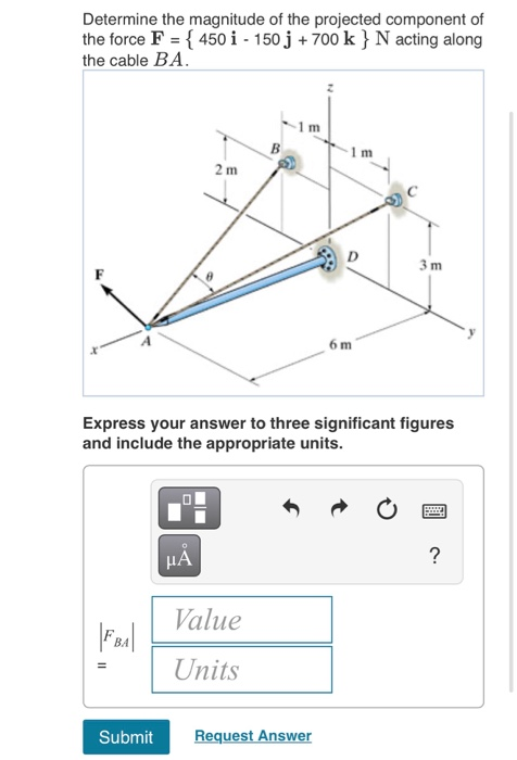 Solved Determine The Magnitude Of The Projected Component Of