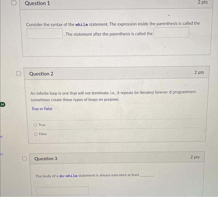 Solved Consider the syntax of the while statement. The | Chegg.com