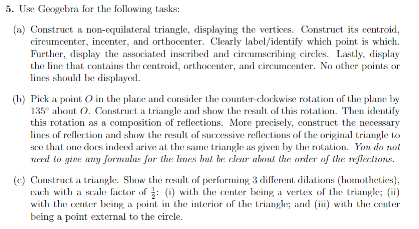 Solved using geogebra 5. ﻿Use Geogebra for the following | Chegg.com