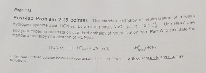 Page 112Post-lab Problem 2 (5 ﻿points). ﻿The standard | Chegg.com