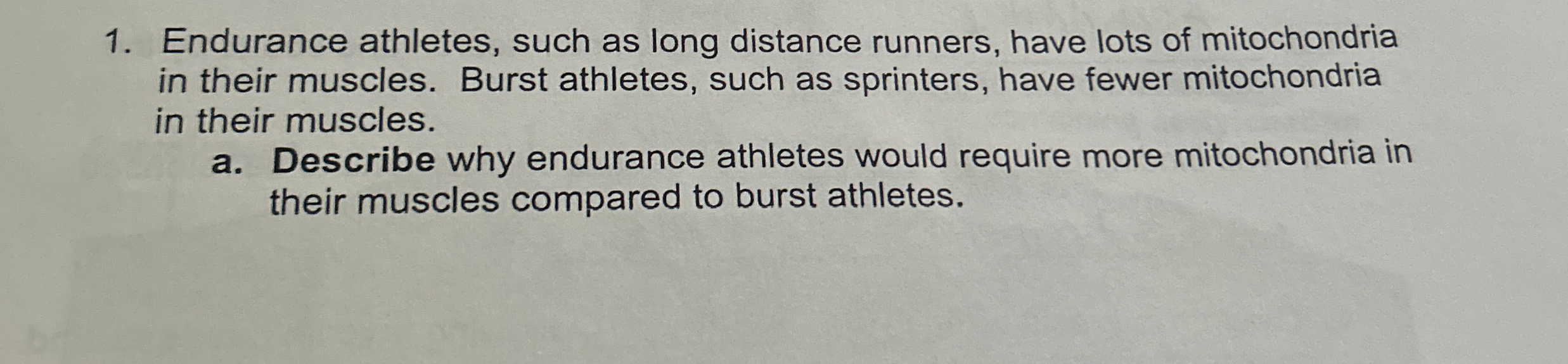 Solved Endurance athletes, such as long distance runners, | Chegg.com