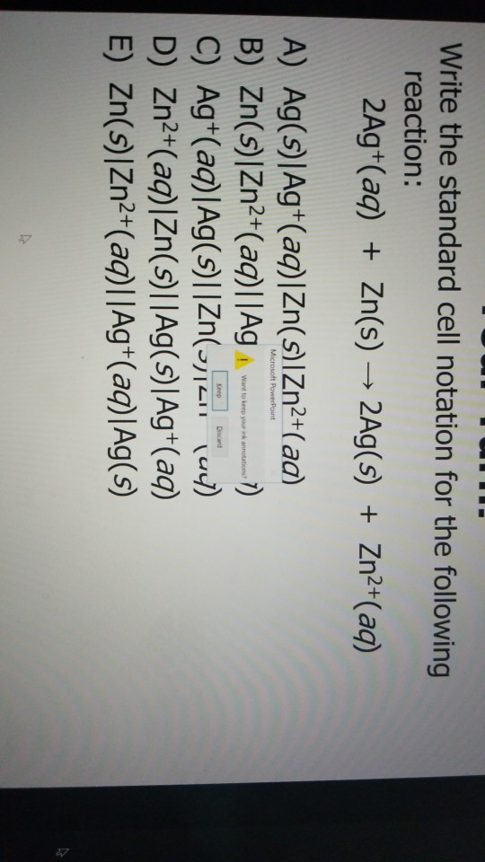 Solved Write the standard cell notation for the following | Chegg.com