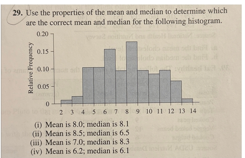 Solved Use the properties of the mean and median to | Chegg.com