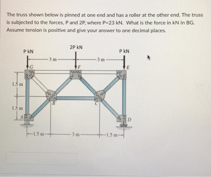 Solved The truss shown below is pinned at one end and has a | Chegg.com