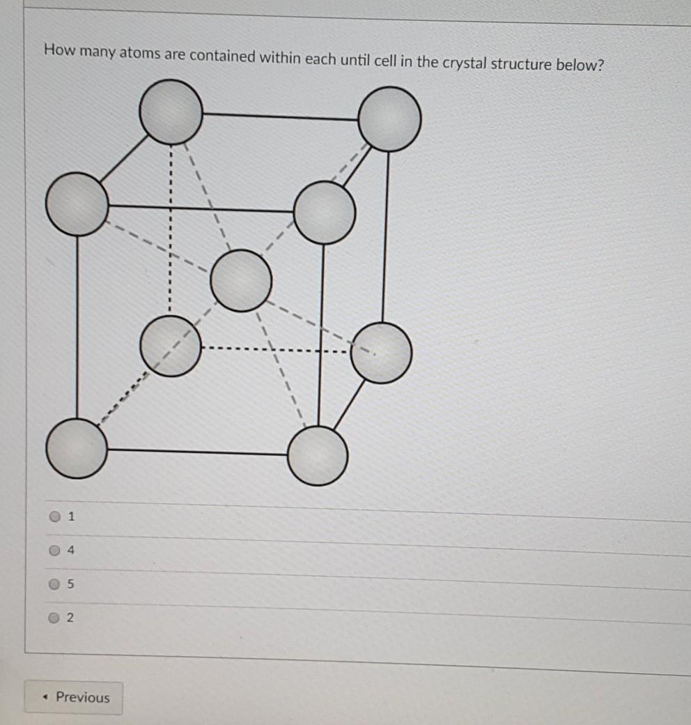 Solved How many atoms are contained within each until cell | Chegg.com