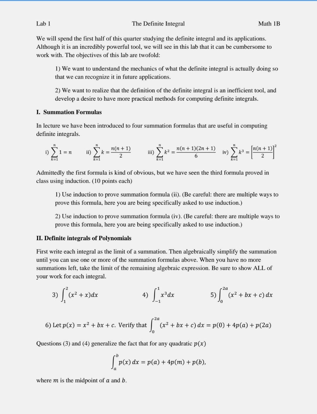 Solved III. A non-polynomial definite integral So far we | Chegg.com