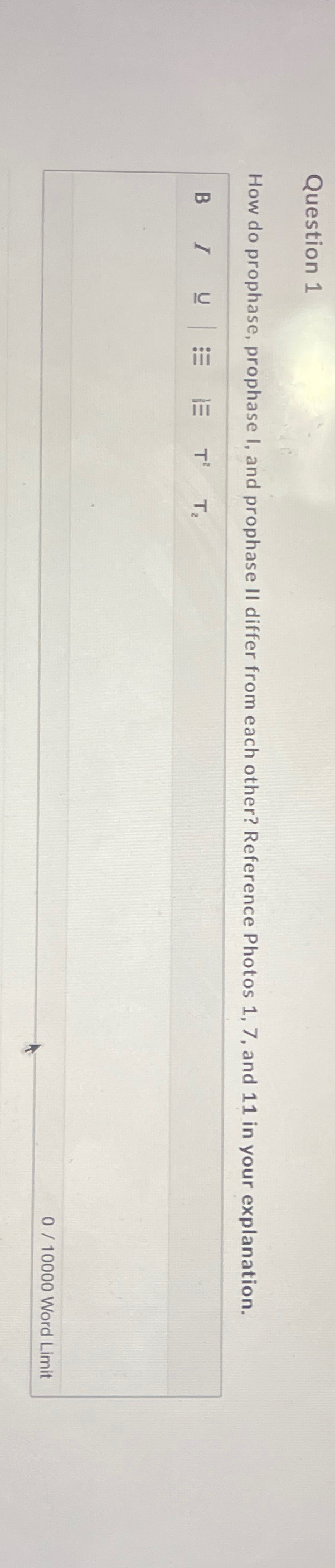 Solved Question 1How do prophase, prophase I, and prophase | Chegg.com