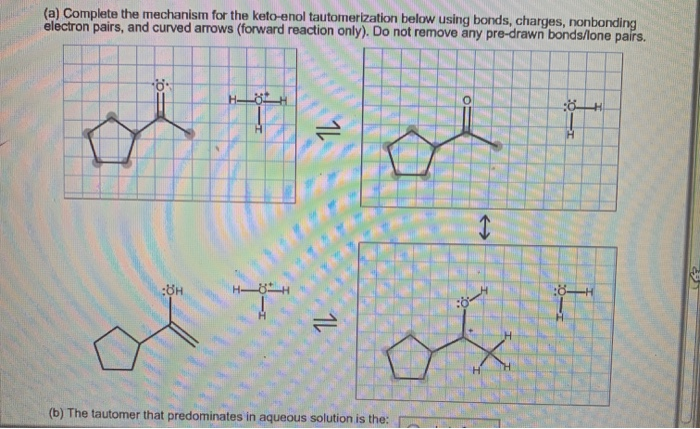 Solved (a) Complete the mechanism for the keto-enol | Chegg.com