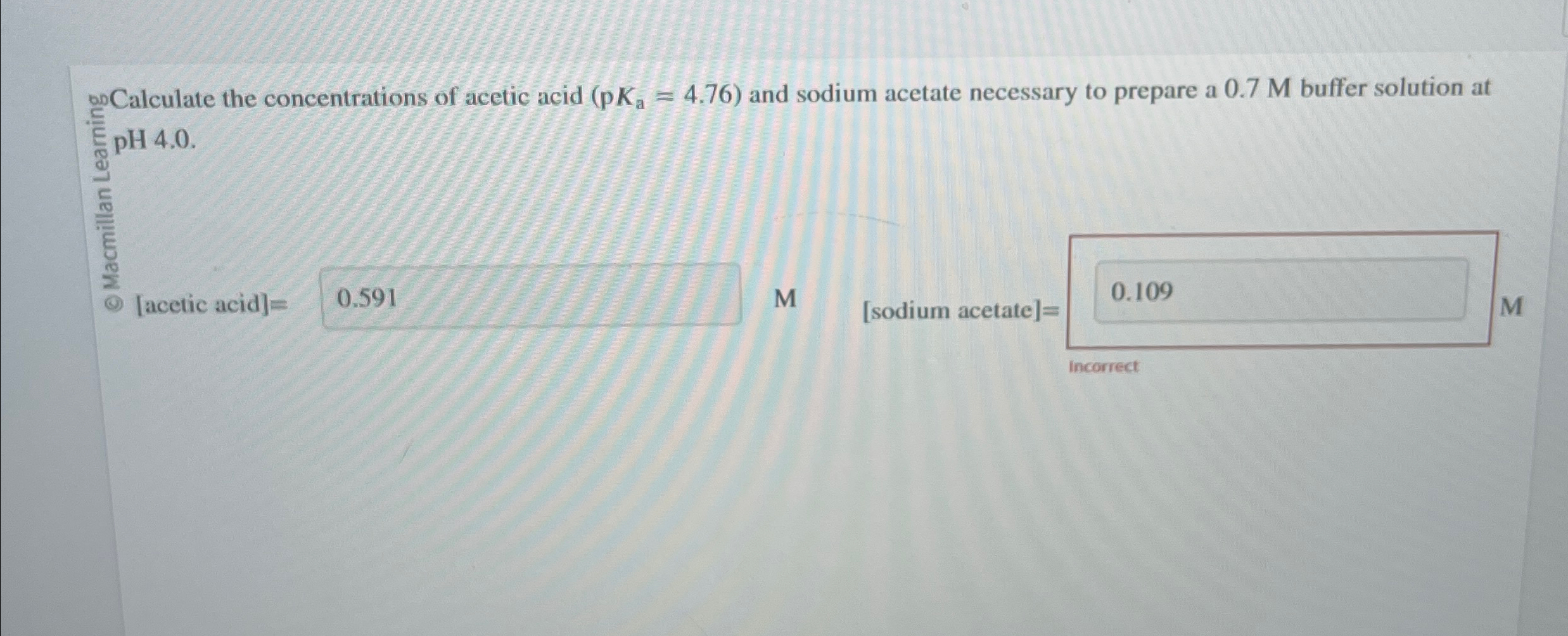 Solved Calculate the concentrations of acetic acid | Chegg.com